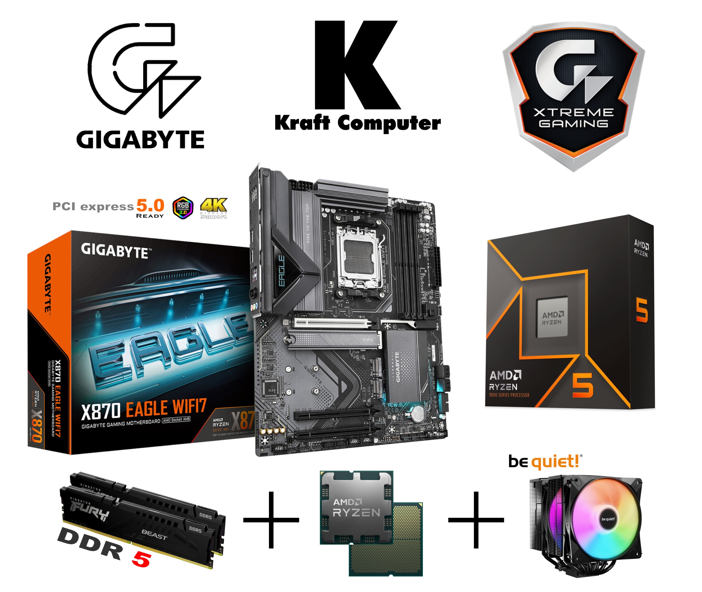 Kraft Computer Schmiede - PC Bundle Ryzen 5 7600X + GigaByte X870 EAGLE ...